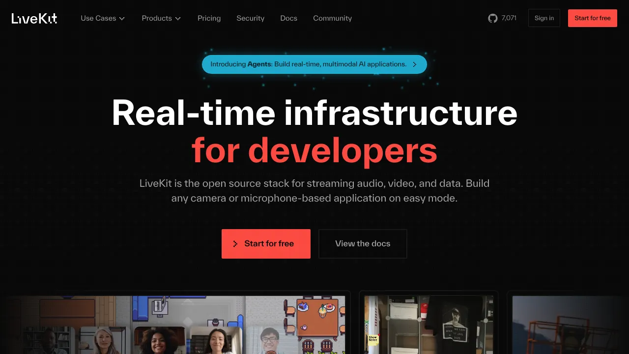 LiveKit: Real-time communication infrastructure for developers – OpenAlternative